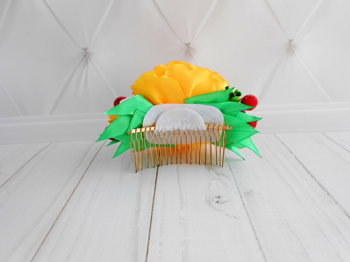Mexican Flower Hair Comb Frida Headpiece Fiesta Hair - Etsy