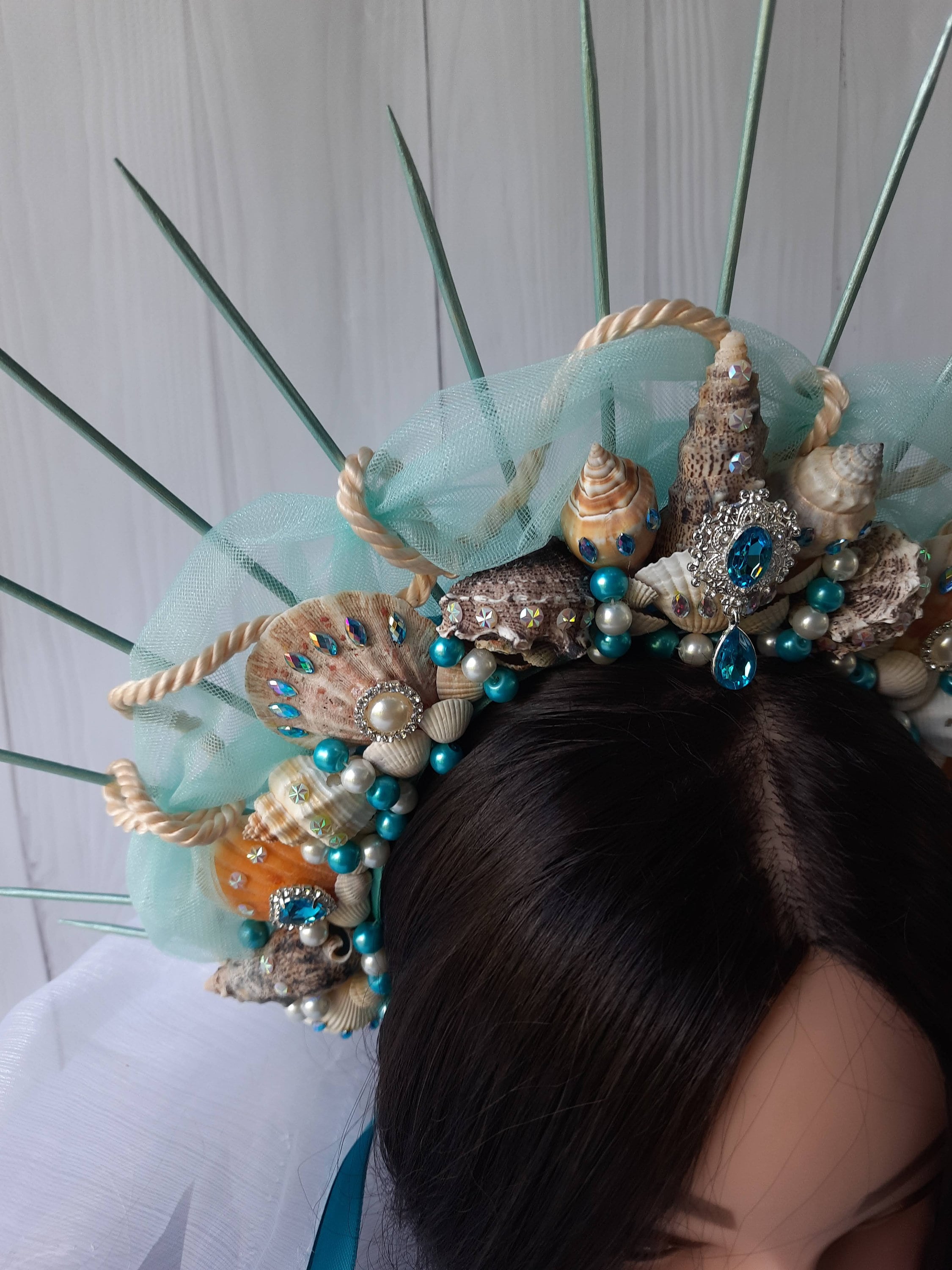 Seashell Mermaid Crown for Adult Siren Headpiece Sea Queen Halo Crown ...