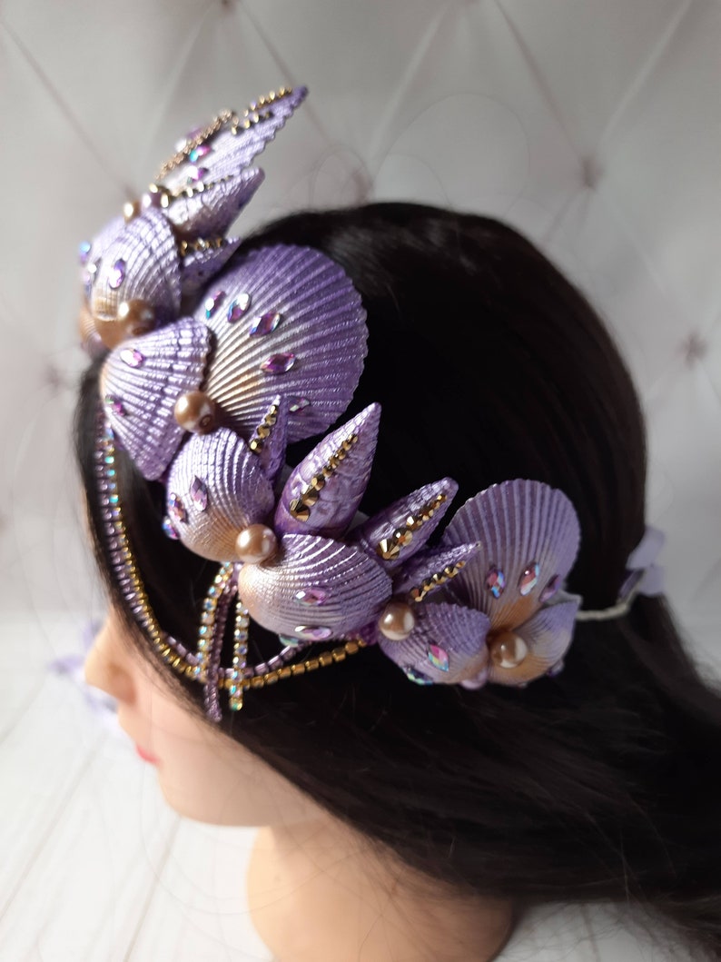 Mermaid Crown Lilac for Women Siren Cosplay Headpiece Seashell Sea ...