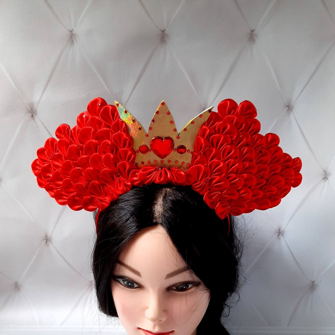 Queen of Hearts Headpiece Cosplay Alice in Wonderland Crown Halloween ...