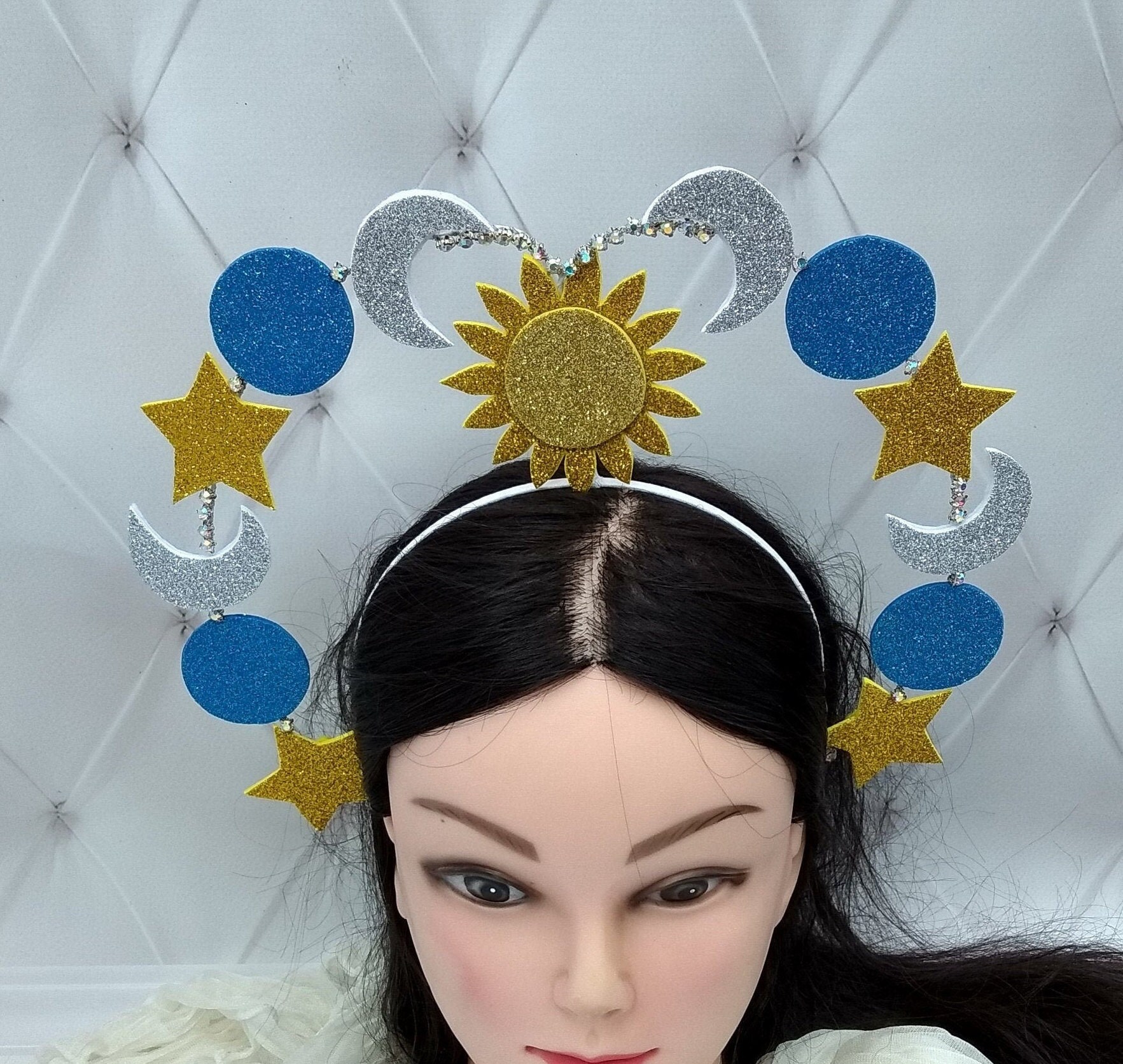 Celestial Crown Star Headpiece Space Headband Sun Moon Galaxy Head ...