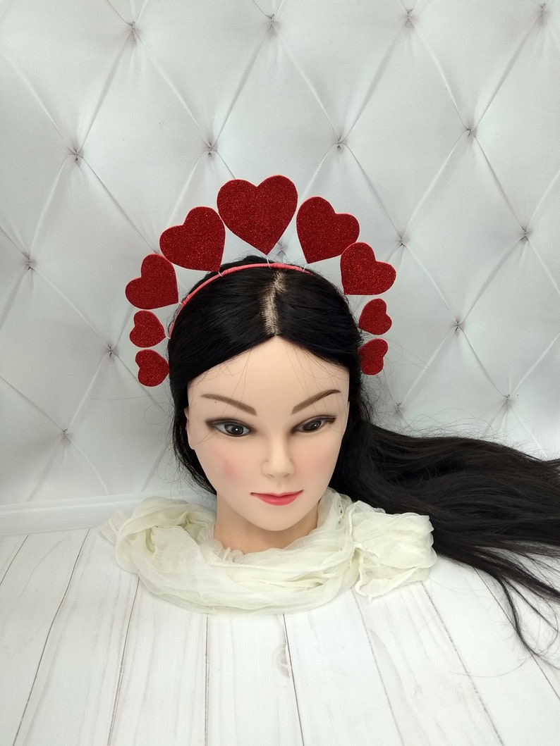 Red Valentine Halo Crown Queen of Hearts Headpiece Cupid Headband - Etsy
