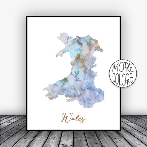 Wales Map Country Map of Wales Art Print Watercolor | Etsy UK