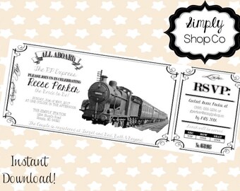 Train Ticket Invite - Etsy