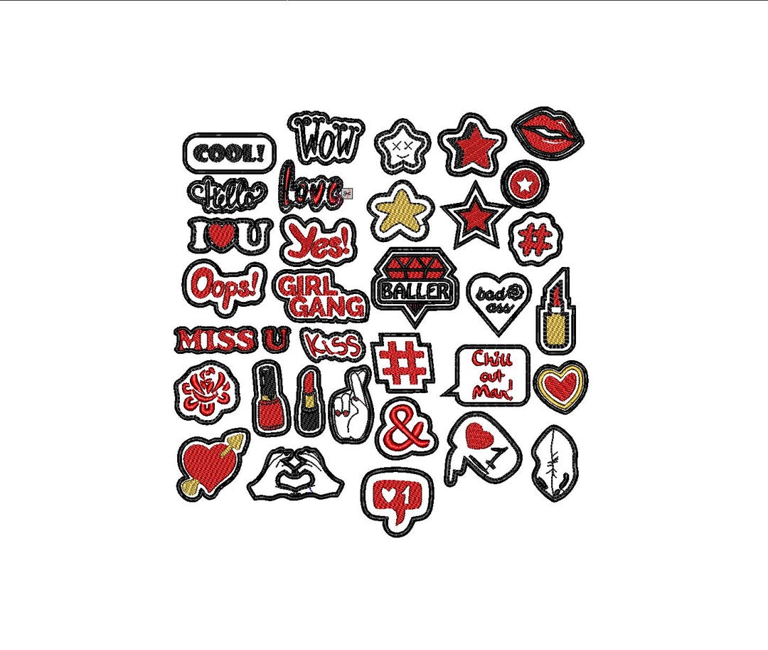 Applique Logo Embroidery Patch Bundle: 33 Modern Emblem Designs ...
