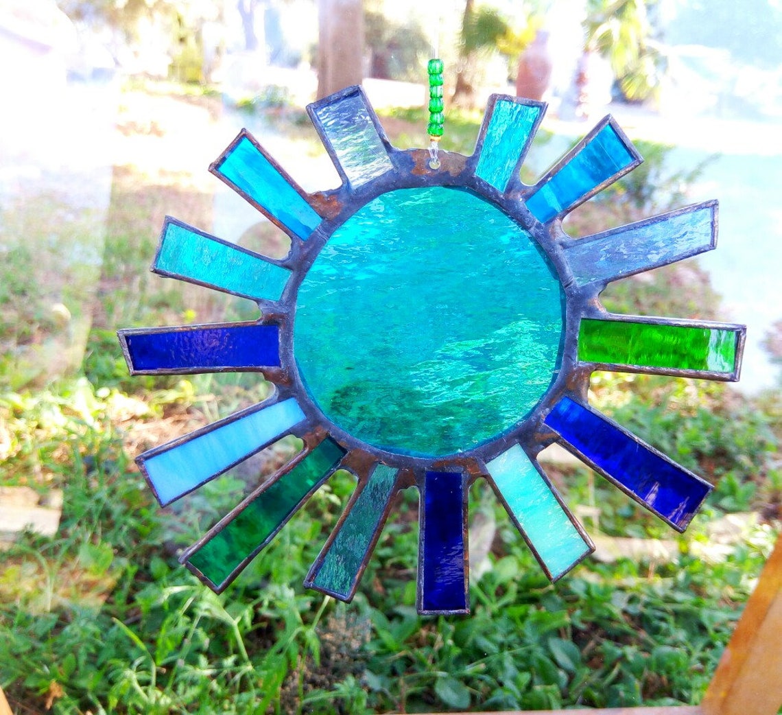 Glass Work Design Sun Handmade Art Home Gifts Garden - Etsy