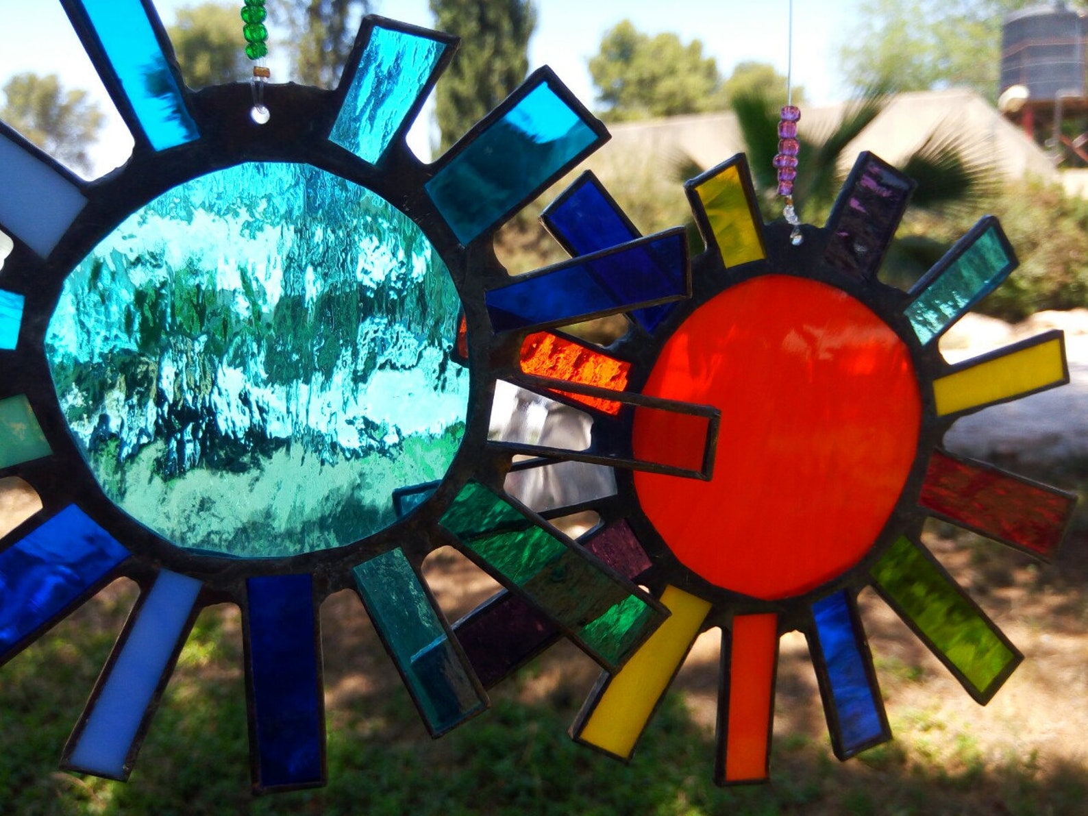 Glass Work Design Sun Handmade Art Home Gifts Garden - Etsy