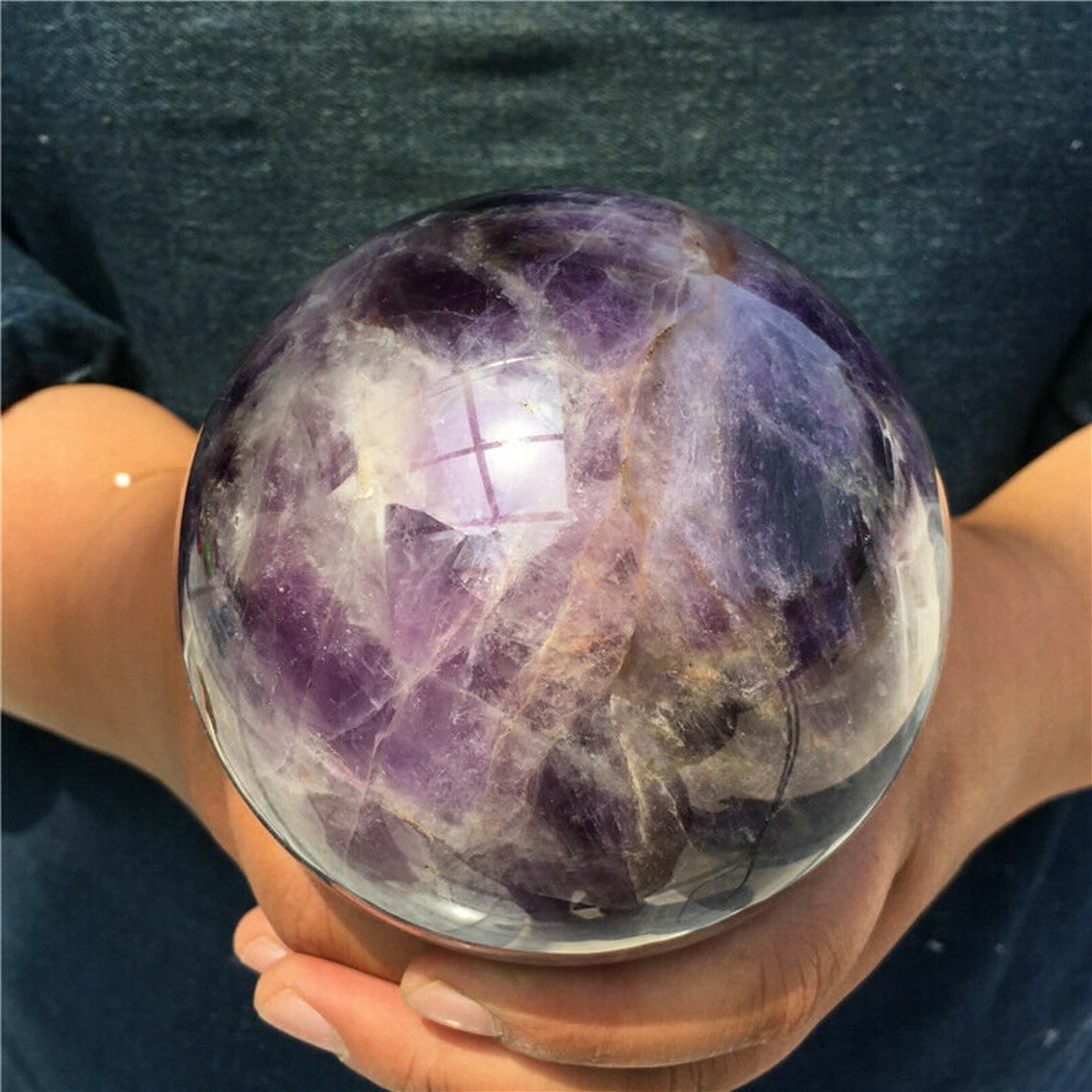 Amethyst sphere large large chevron amethyst crystal ball | Etsy