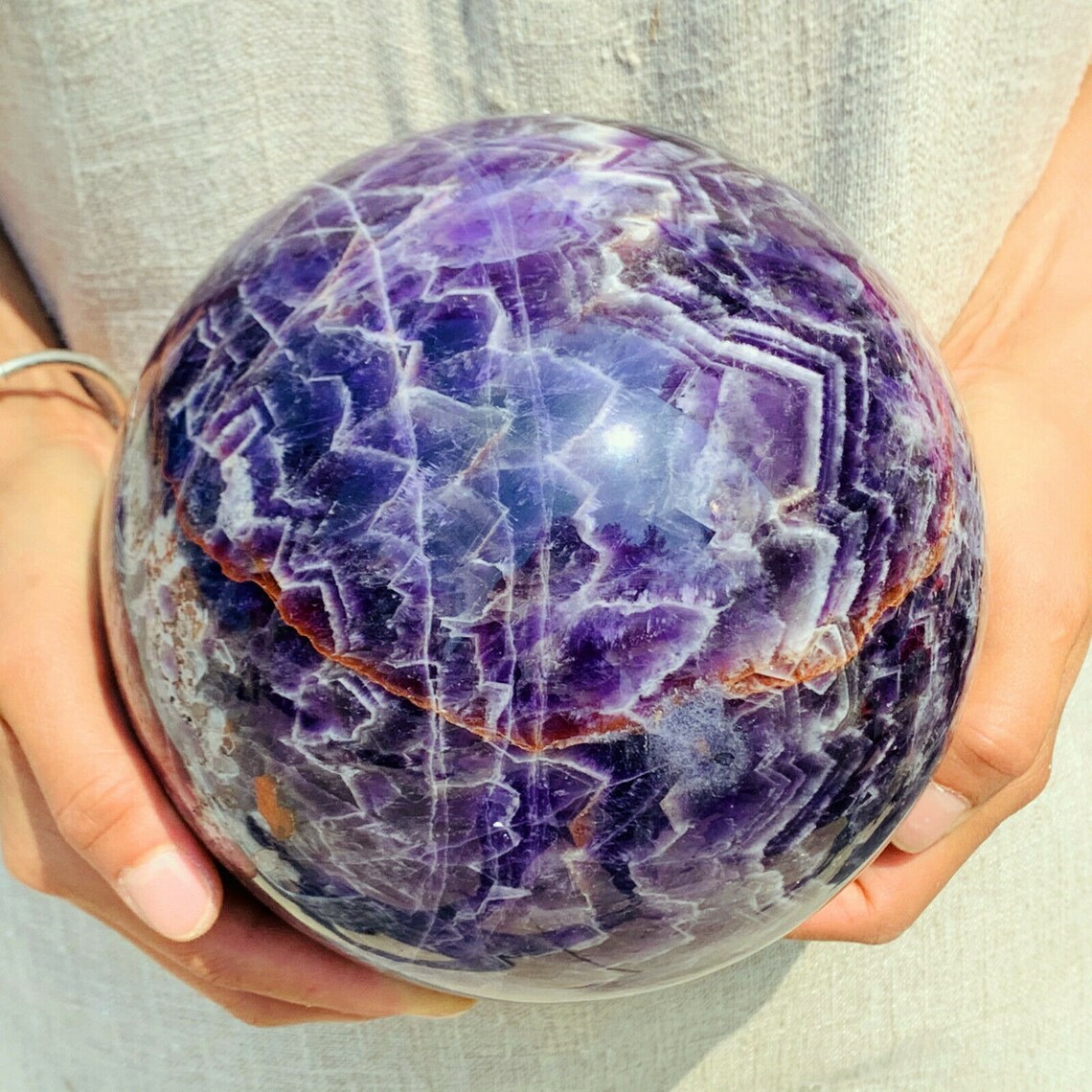 Amethyst sphere large large chevron amethyst crystal ball | Etsy