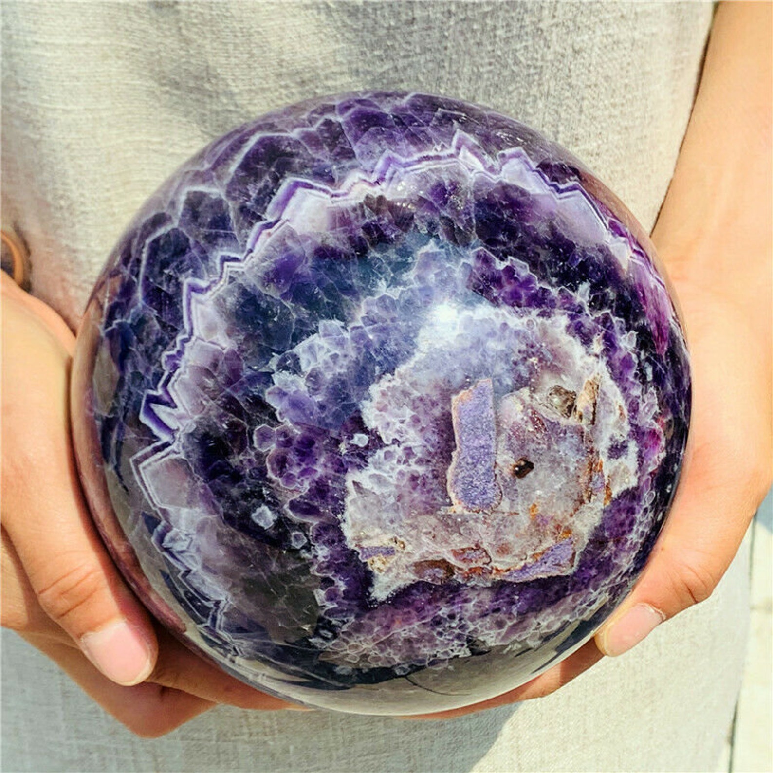 Amethyst sphere large large chevron amethyst crystal ball | Etsy