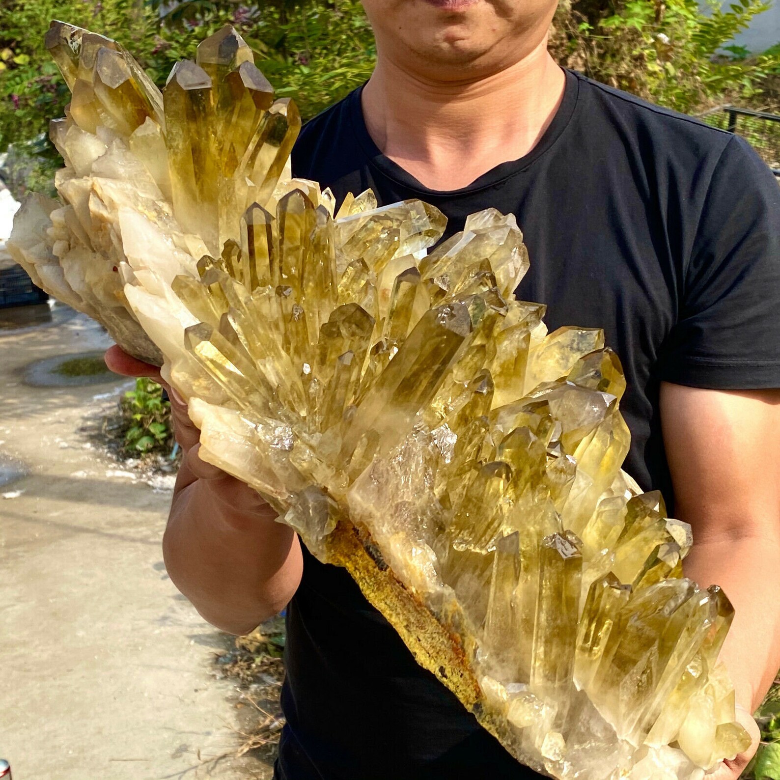 Large citrine crystal cluster natural golden big crystal | Etsy