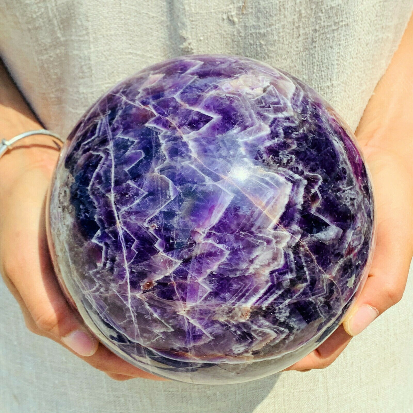 Amethyst sphere large large chevron amethyst crystal ball | Etsy