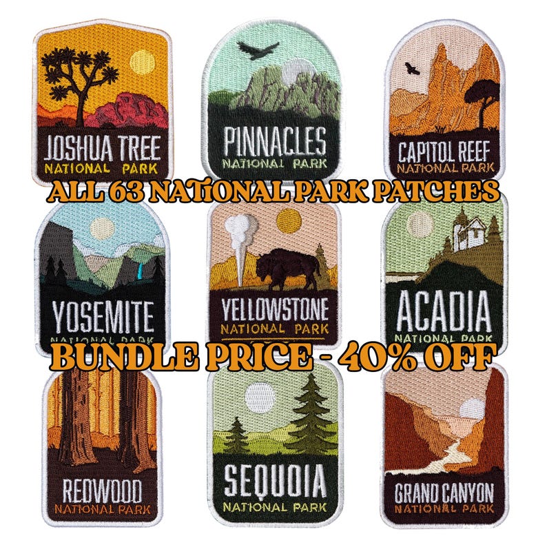 All 63 National Park Patches Bundle - 40% Off - Etsy