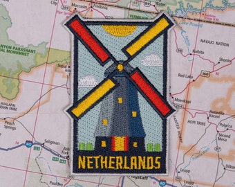 Amsterdam, Netherlands Travel Patch Badge Embroidered Iron on Sew on ...