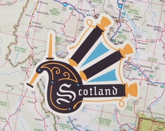 Scotland Seal Sticker Round Flag for Laptop Book Fridge Guitar ...