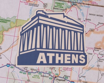 Greece Athens Seal Sticker Round Flag for Laptop Book Fridge Guitar ...
