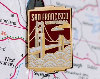 Karl the Fog Hard Enamel Lapel Pin Golden Gate Bridge Pin San Francisco ...