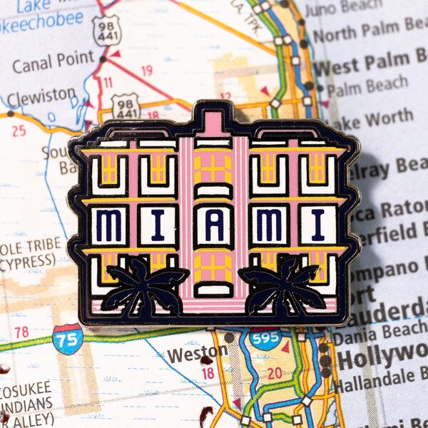 Miami Enamel Pin - Etsy
