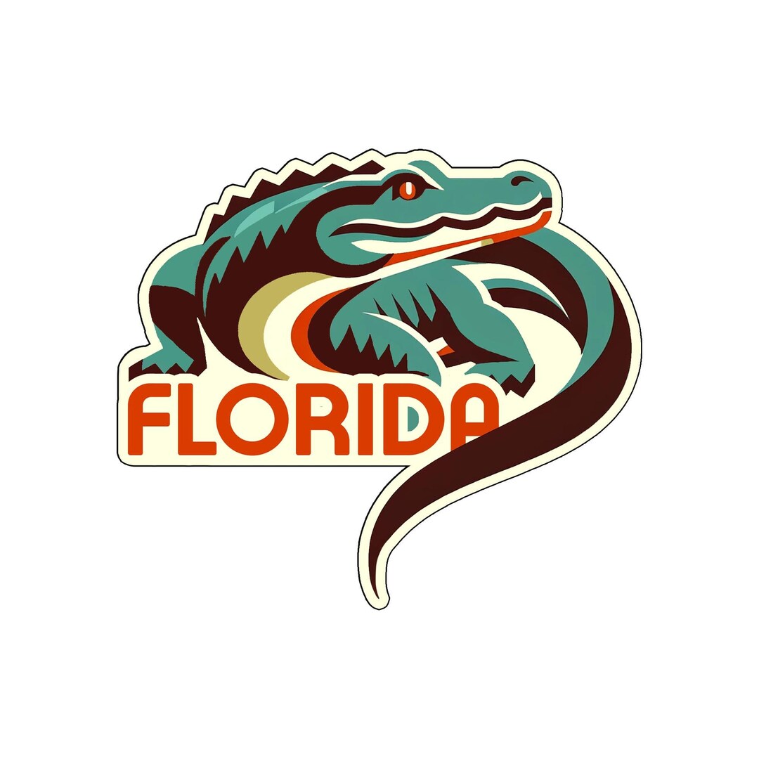 Florida Alligator Sticker: Weatherproof Vinyl Decal - Etsy