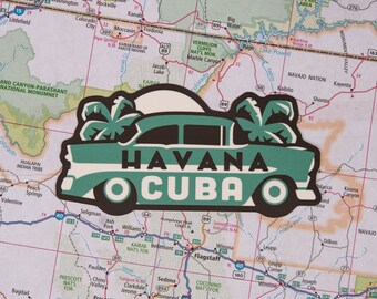 Cuba Havana Seal Sticker Round Flag for Laptop Book Fridge - Etsy