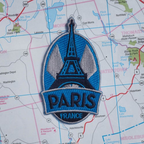 Paris France Patch Travel Shield Badge Embroidered Iron on AE4 - Etsy