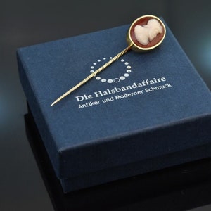 Historical Lapel Pin in Gold 585 With Agate Cameo With Antique Warrior ...
