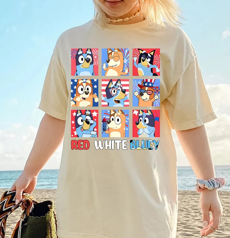 Red White Bluey Png, Bluey 4th of July PNG, Bluey Png, Fourth of July ...