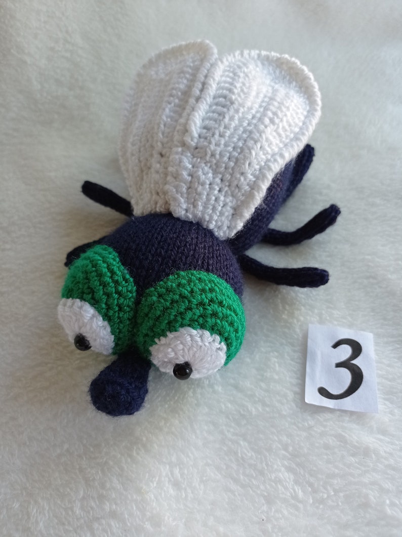 Ready Made Knitted Fly Toy Knitted Stuffed Insect - Etsy