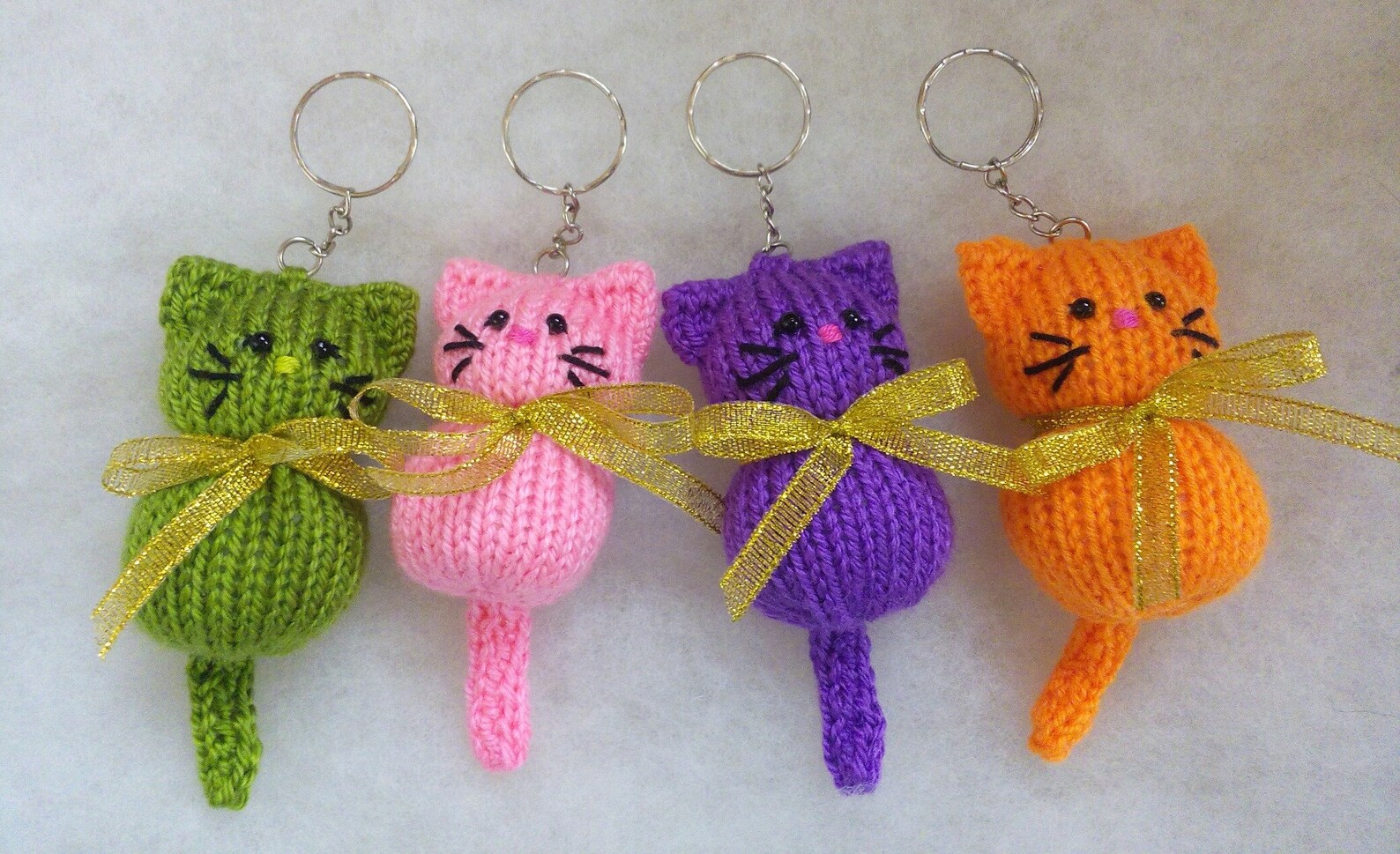 Knitted Cat Keychain Ring Stuffed Knitted Bag Pendant Toy - Etsy UK