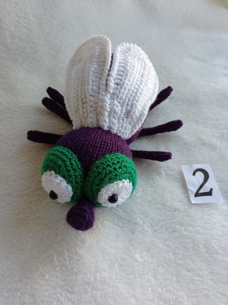 Ready Made Knitted Fly Toy Knitted Stuffed Insect - Etsy