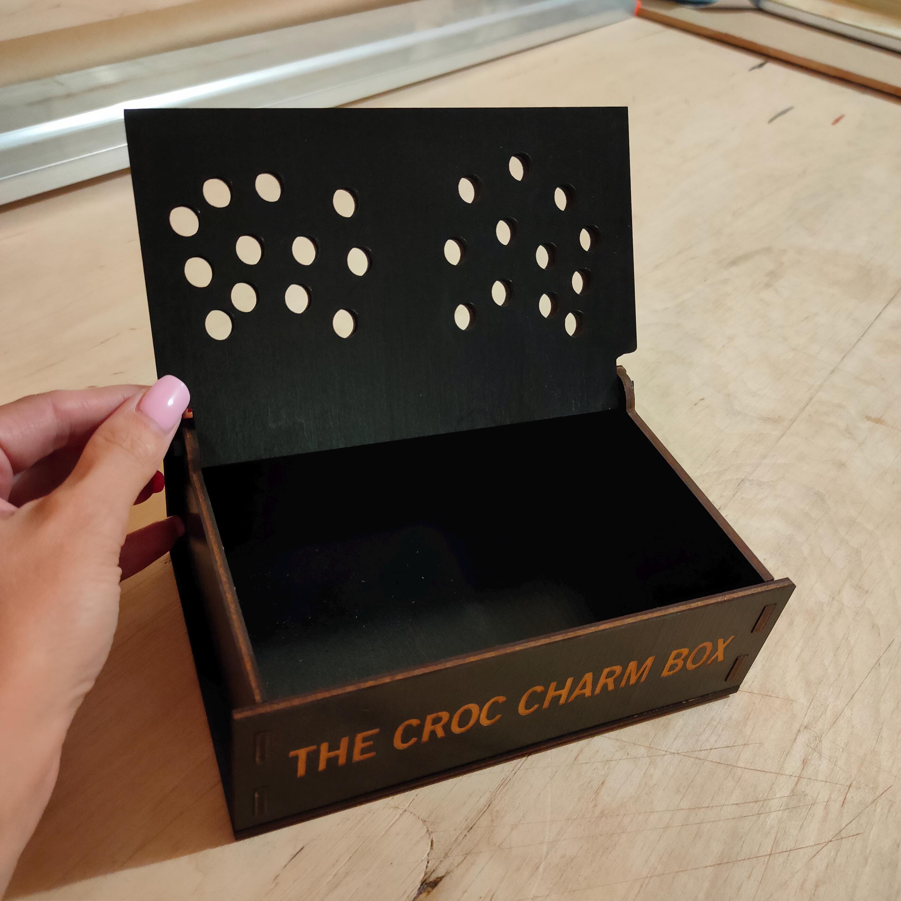 Personalized Jibbitz Charm Box, Handmade Wooden Croc Charms Box With ...