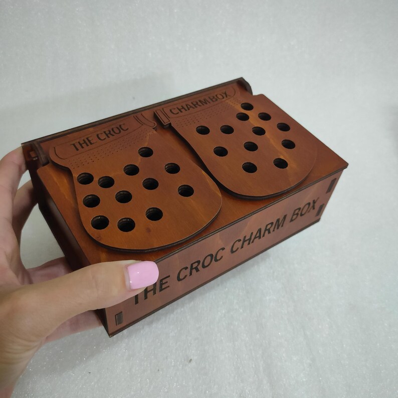 Personalized Jibbitz Charm Box, Handmade Wooden Croc Charms Box With ...
