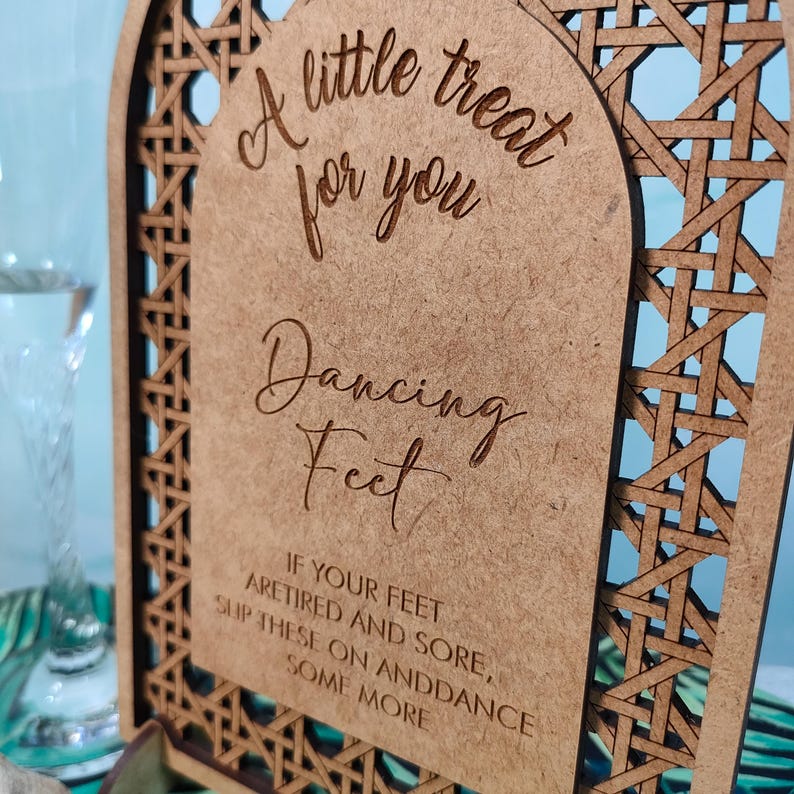 Rattan Arch Table Sign, Custom Engraved Table Signs, Signature Drink ...