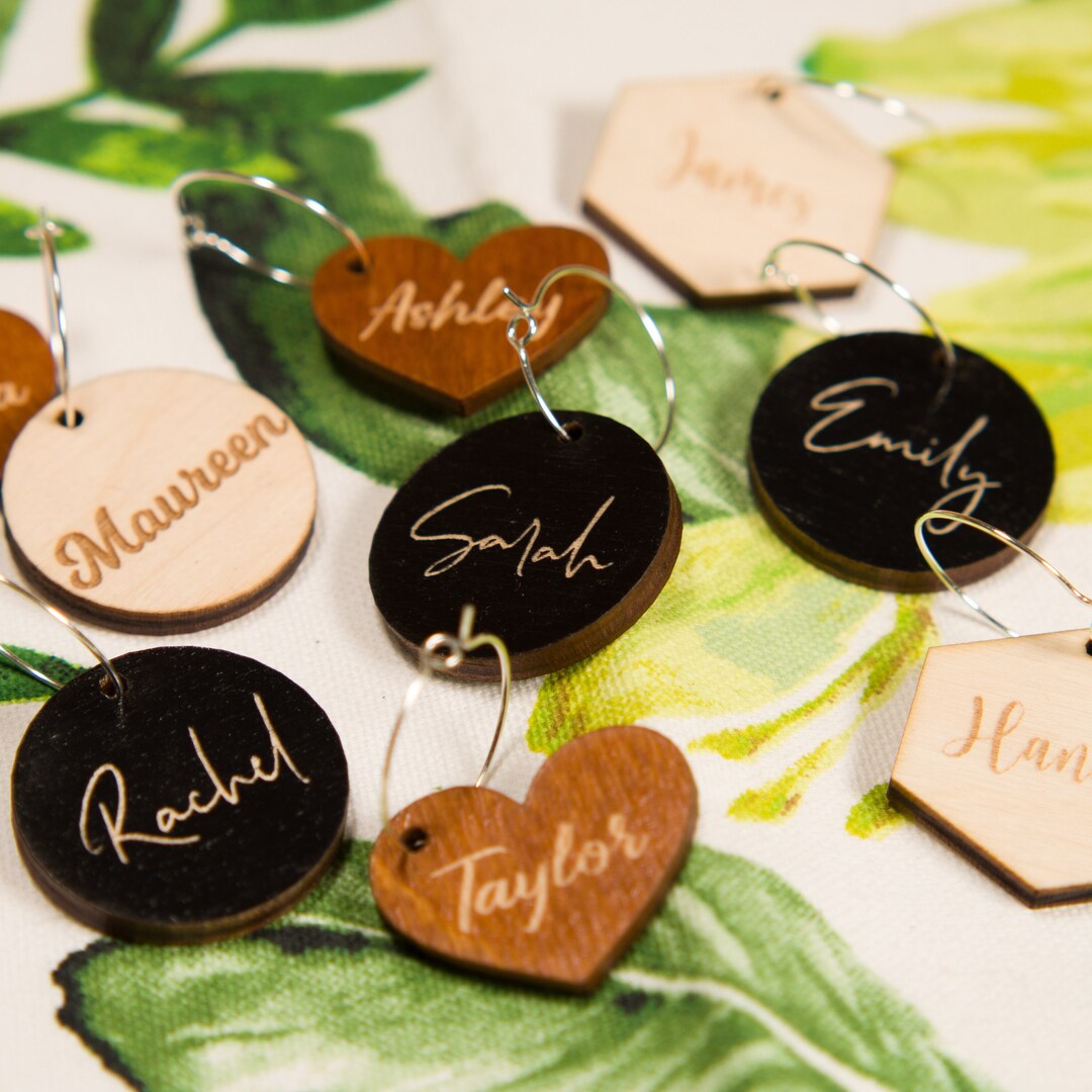 Wine Charms Personalized | Glass Tag |wedding Wine Charm | (write Font ...