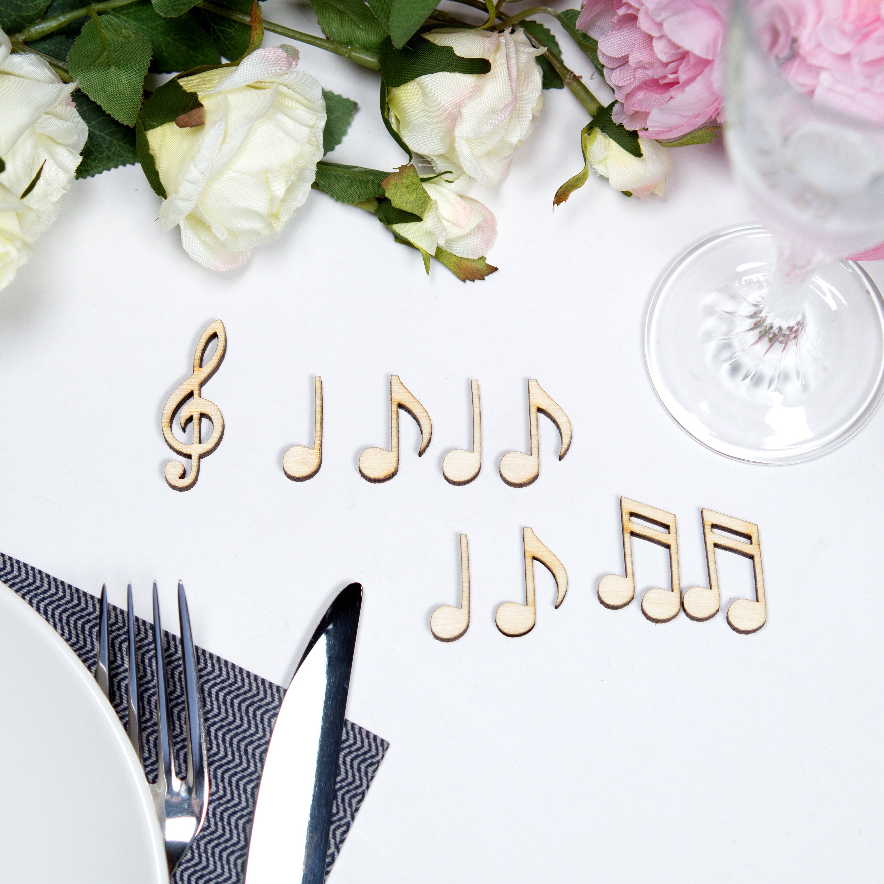 Wooden Music Notes Wedding Confetti, Musical Key Confetti, Custom ...