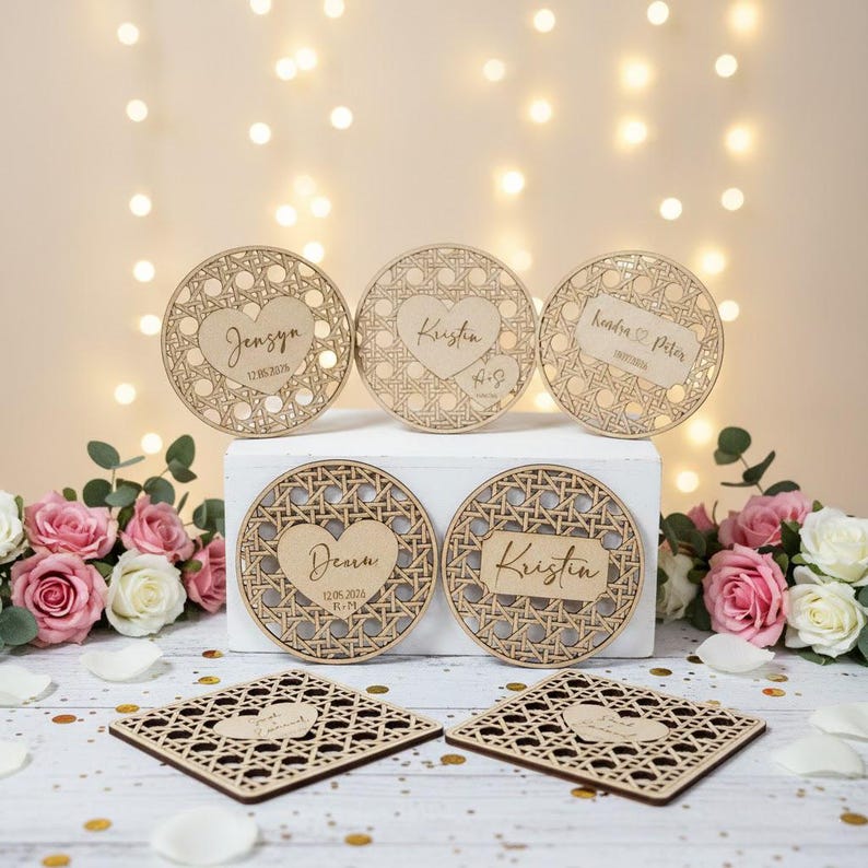 Rattan Arch Table Sign, Custom Engraved Table Signs, Signature Drink ...