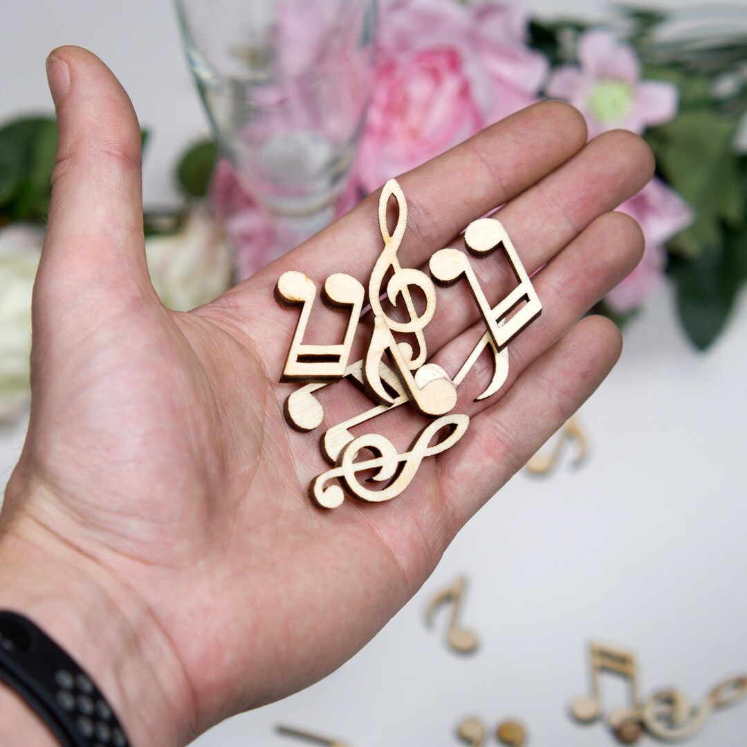 Wooden Music Notes Wedding Confetti, Musical Key Confetti, Custom ...