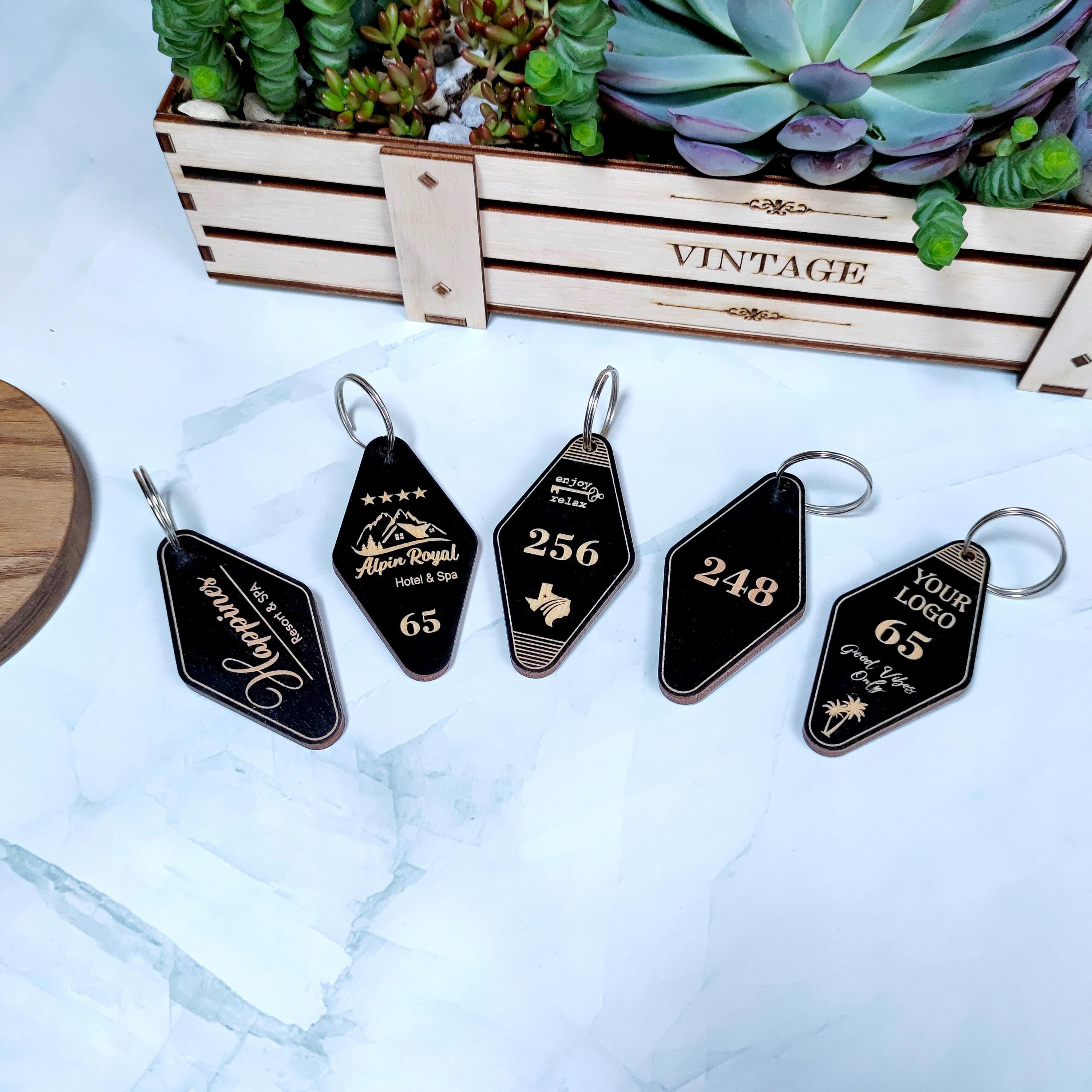 Black Rhombus Keychain, Personalized Wooden Key Holders in Bulk, Custom ...