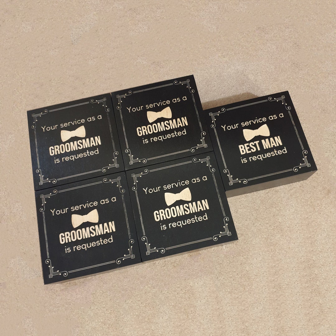 Wood Groomsmen Gifts Box With Personalization 5x5.5x1.5 IN, Groomsmen ...