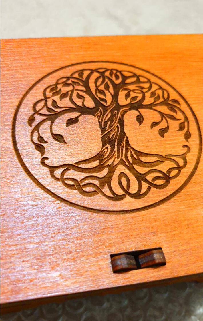 Personalized Tarot Cards Wooden Box, Oracle Deck Holder With Engraved ...