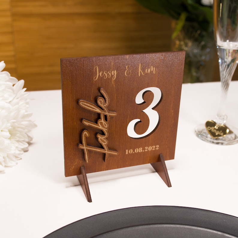 Square Wedding Table Numbers Bundle, Custom Rustic Table Numbers With ...