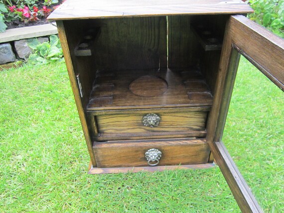 Antique Oak Table Chest with Glazed Front and 2 Drawe… - Gem