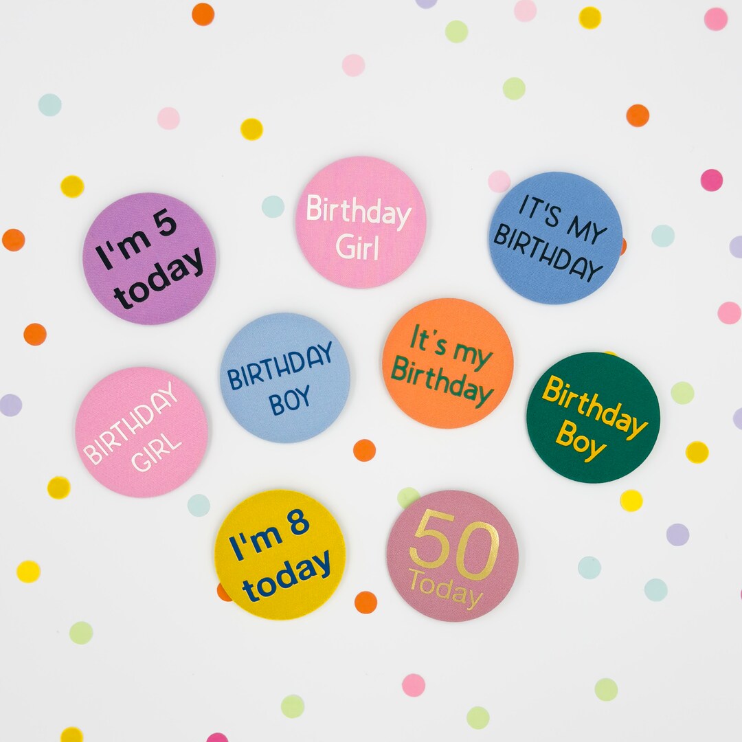 Personalised Birthday Badge, Fabric Birthday Number Badge, Birthday ...