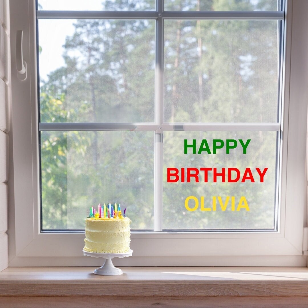 HAPPY BIRTHDAY Personalised Reusable Window Stickers, Static Cling ...