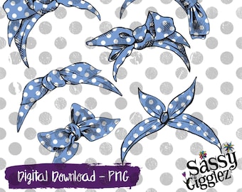 Red With White Polka Dots Bows & Headbands Clipart Package | Etsy