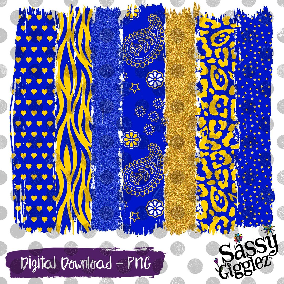 Royal Blue & Gold Brush Strokes, Digital Download, PNG - Etsy