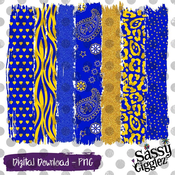 Royal Blue & Gold Brush Strokes Digital Download PNG - Etsy