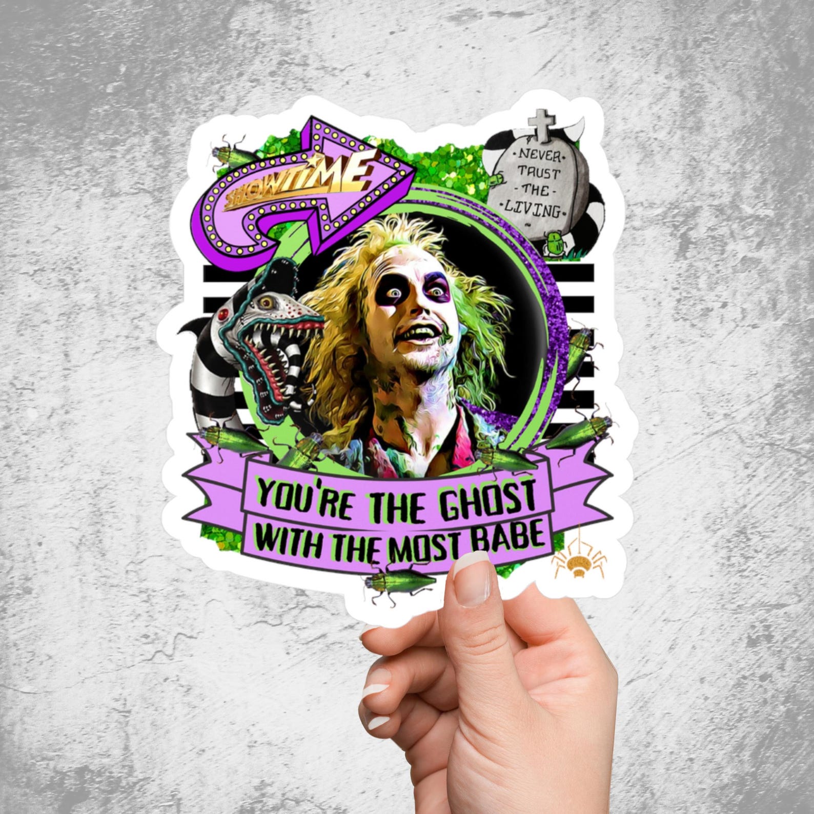 Beetlejuice Sticker Ghost With the Most, Babe Halloween Sticker Laptop ...