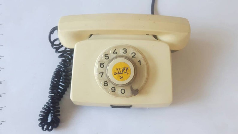 Vintage Rotary Telephone Yellow Rotary Phone - Etsy