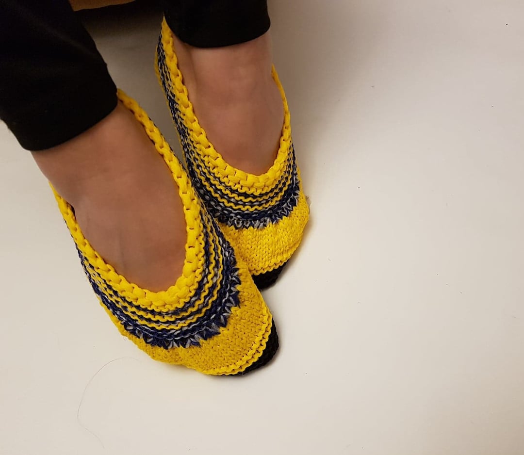Slippers Yellow Slippers House Slippers Warm Slippers - Etsy